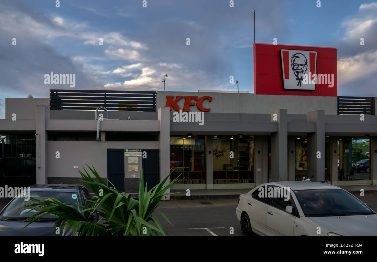 11MAY2024, MAURITIUS - A KFC restaurant with iconic logo and billboard ...