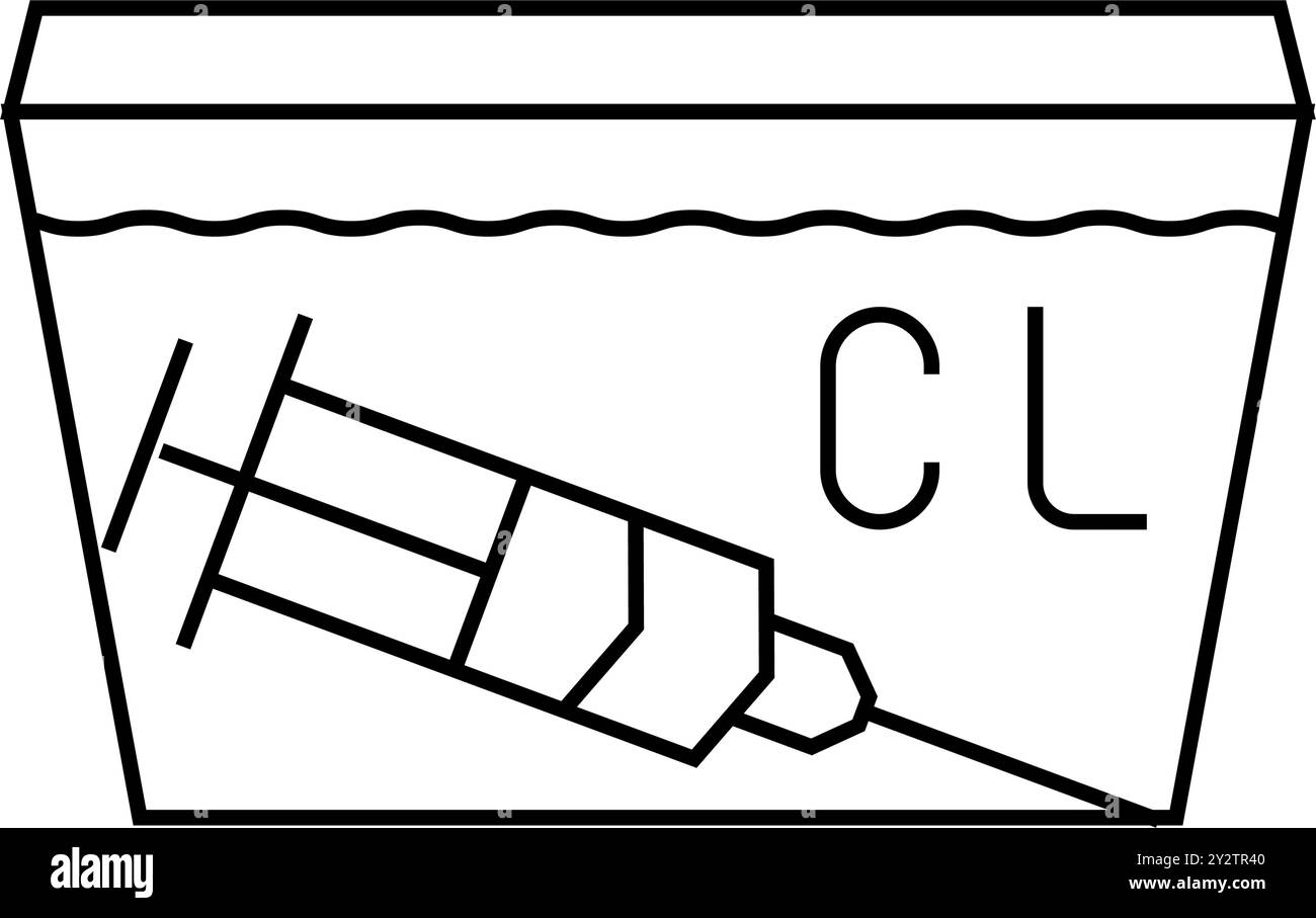 medical waste disposal line icon vector illustration Stock Vector Image ...