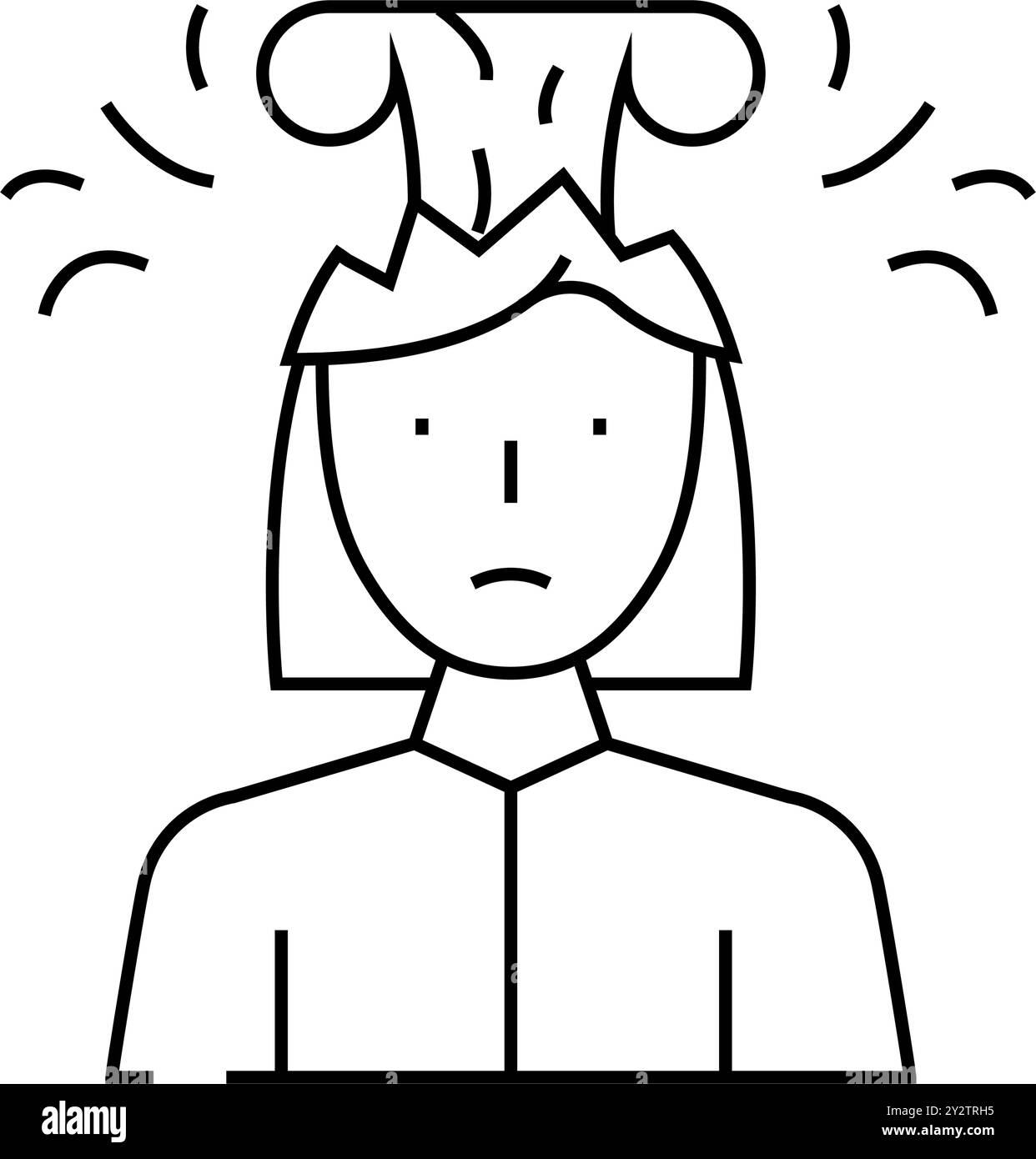 brain explosion female line icon vector illustration Stock Vector Image ...