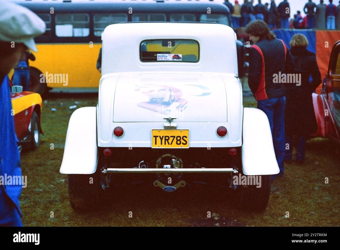 Ford model custom car with artwork. Santa Pod Raceway. 1980's. 35mm ...