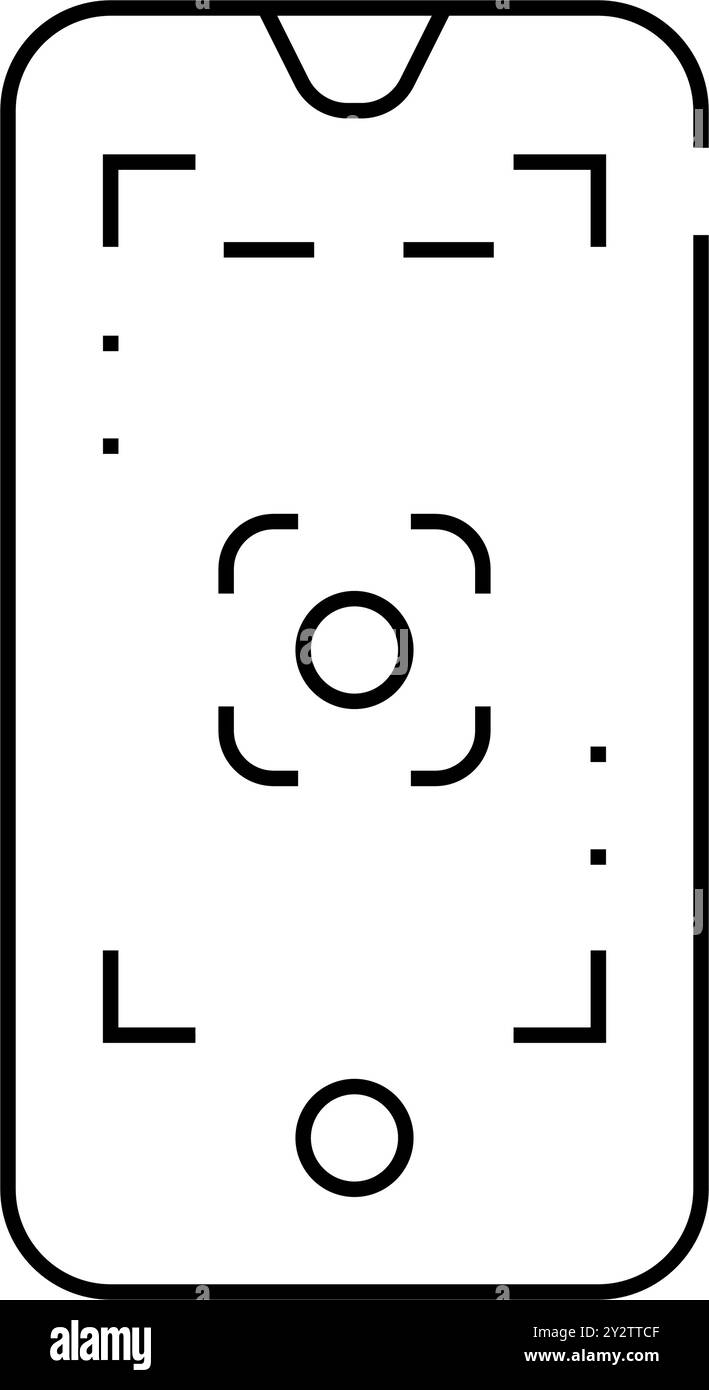 macro photography phone camera line icon vector illustration Stock ...