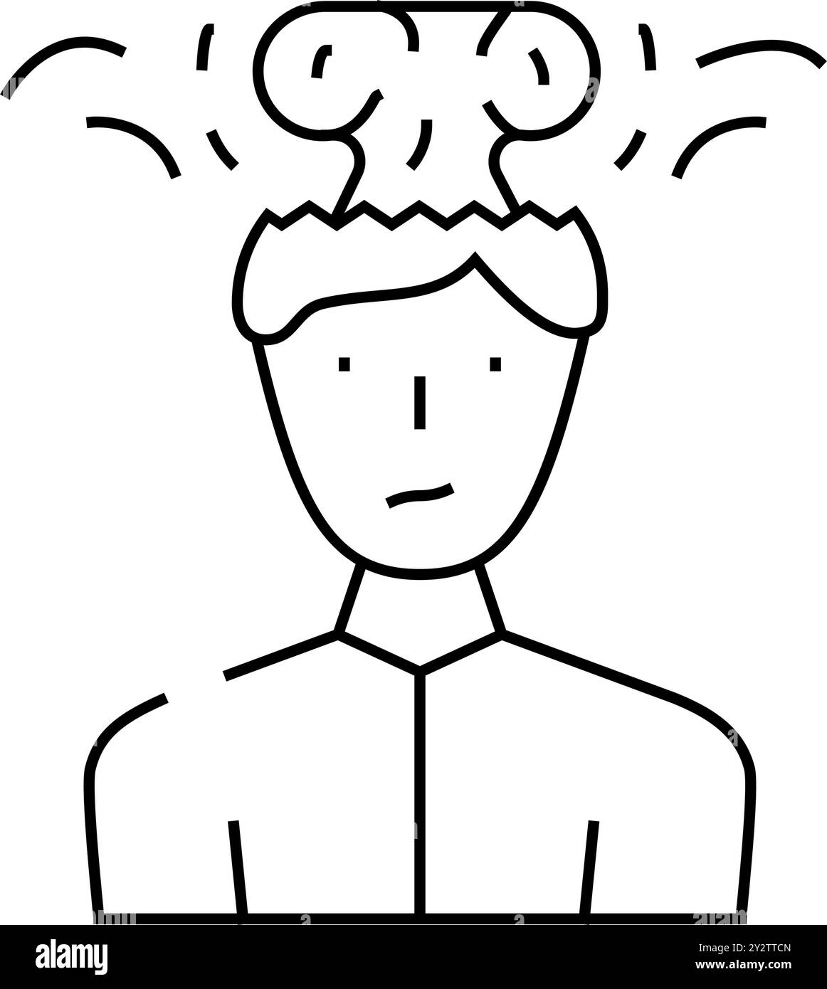 brain explosion male line icon vector illustration Stock Vector Image ...