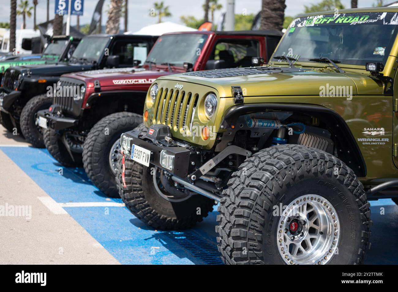 third-generation yellow Jeep Wrangler JK, modified for extreme off ...