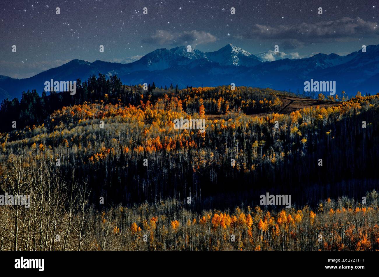 Park City, Utah Autumn View of the Guardsman Pass with Aspens at Peak ...
