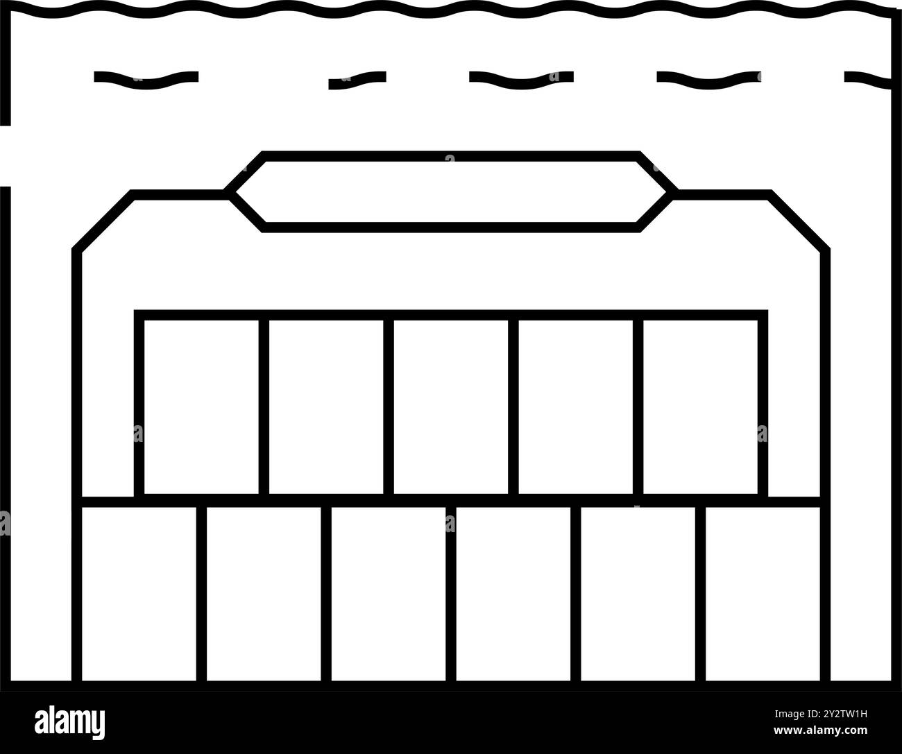 special underwater burial line icon vector illustration Stock Vector ...