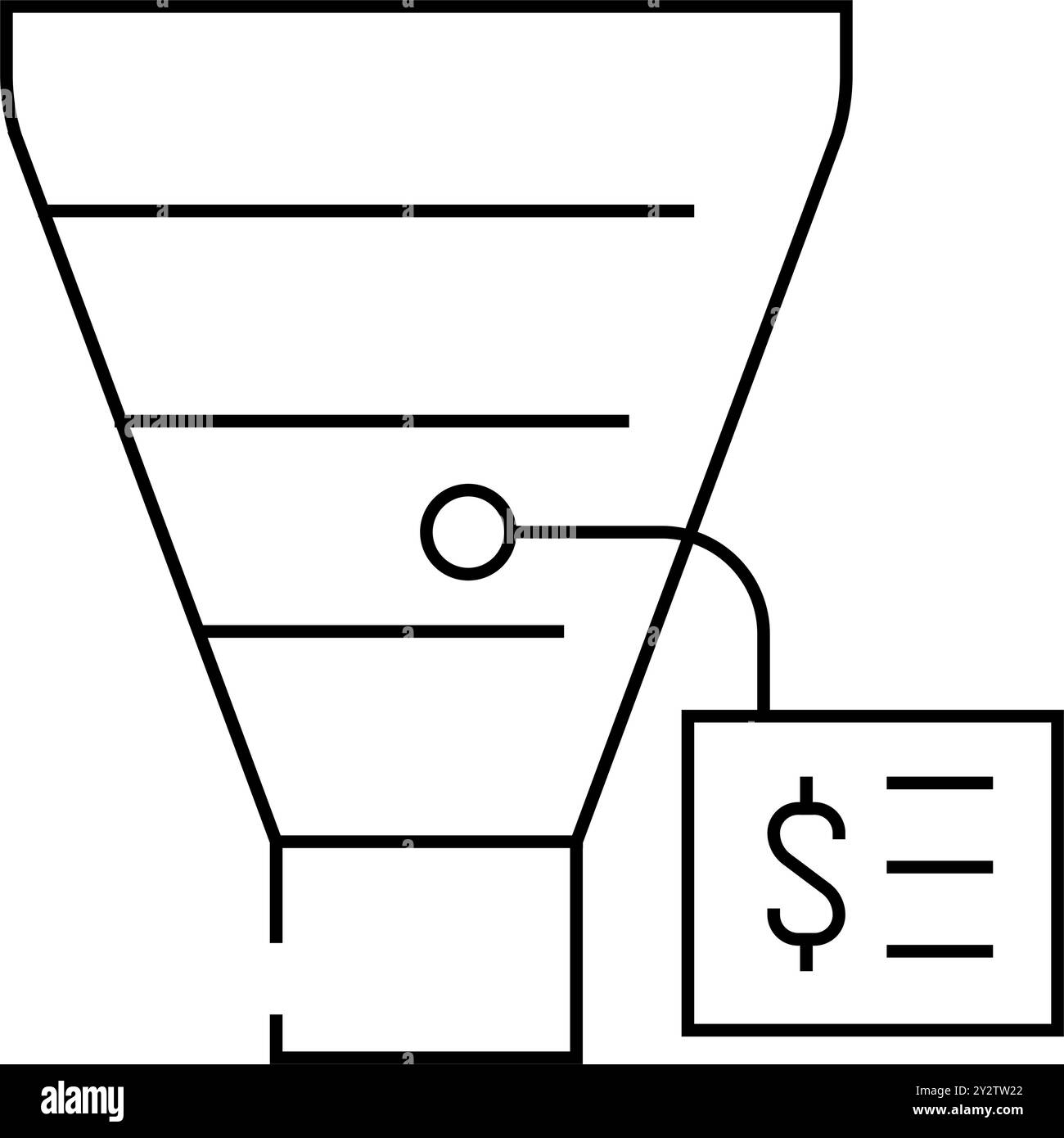 funnel business intelligence filtration system line icon vector ...