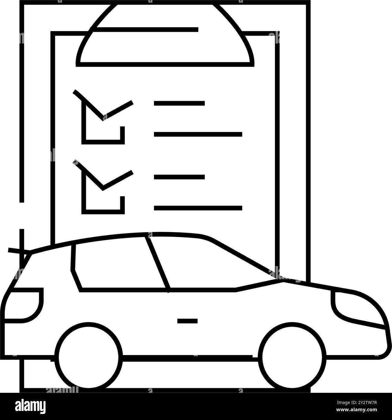 check list car service line icon vector illustration Stock Vector Image ...