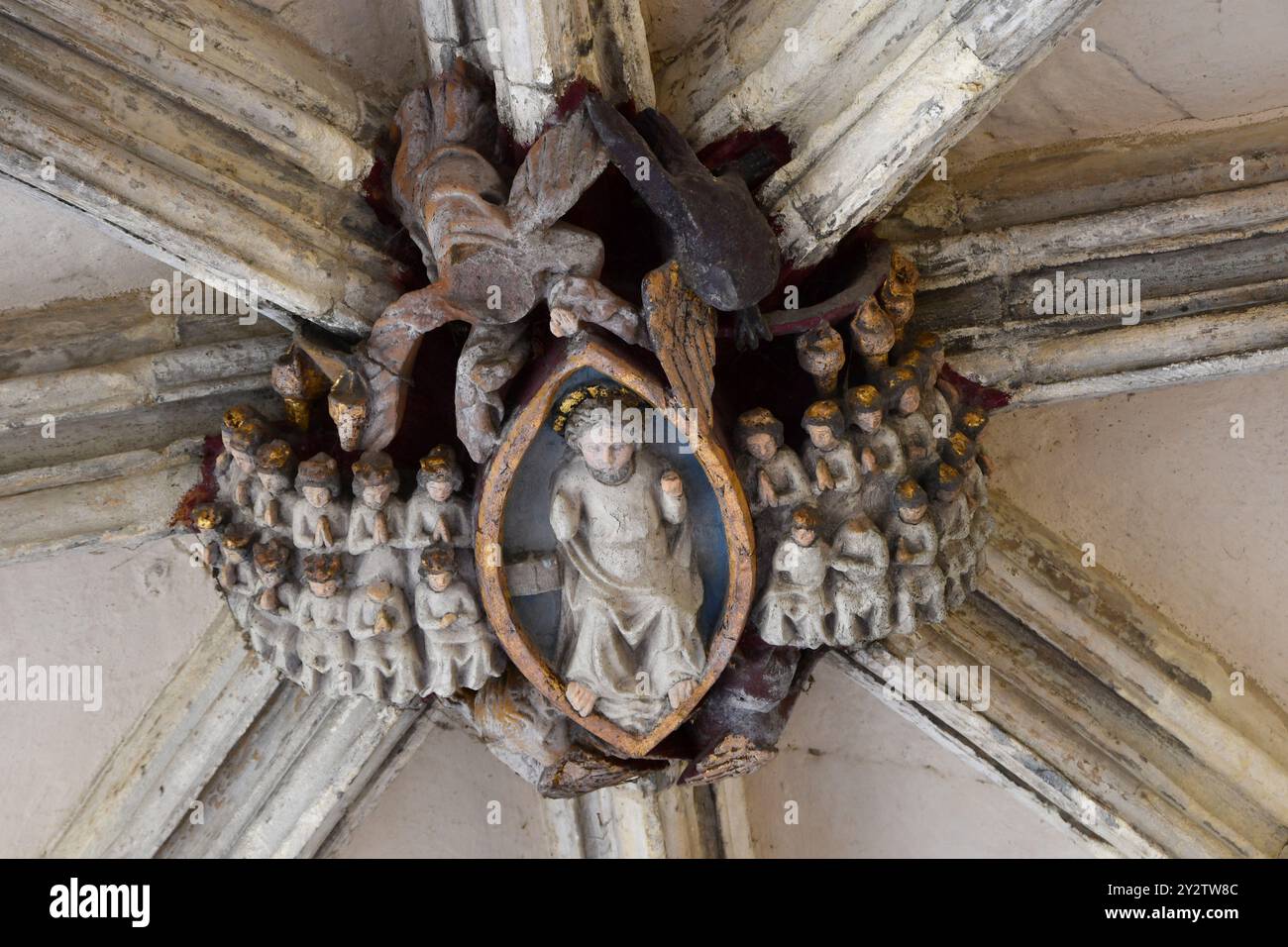 Norwich Cathedral, featuring many impressive colourful 14th century ...