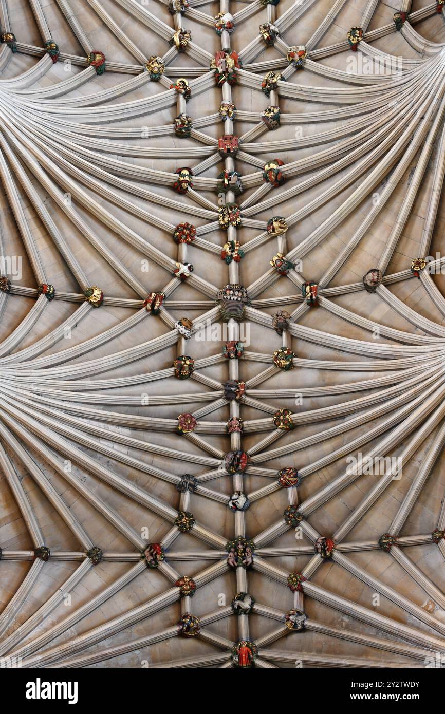 Norwich Cathedral, featuring many impressive colourful 14th century ...