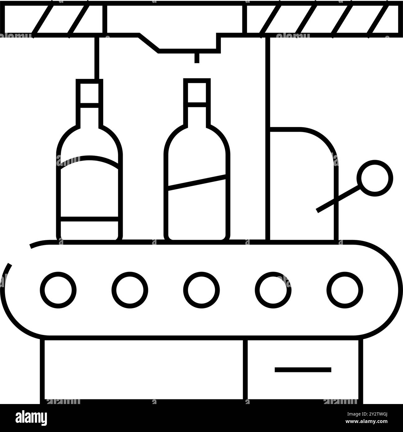 bottling factory conveyor line icon vector illustration Stock Vector ...