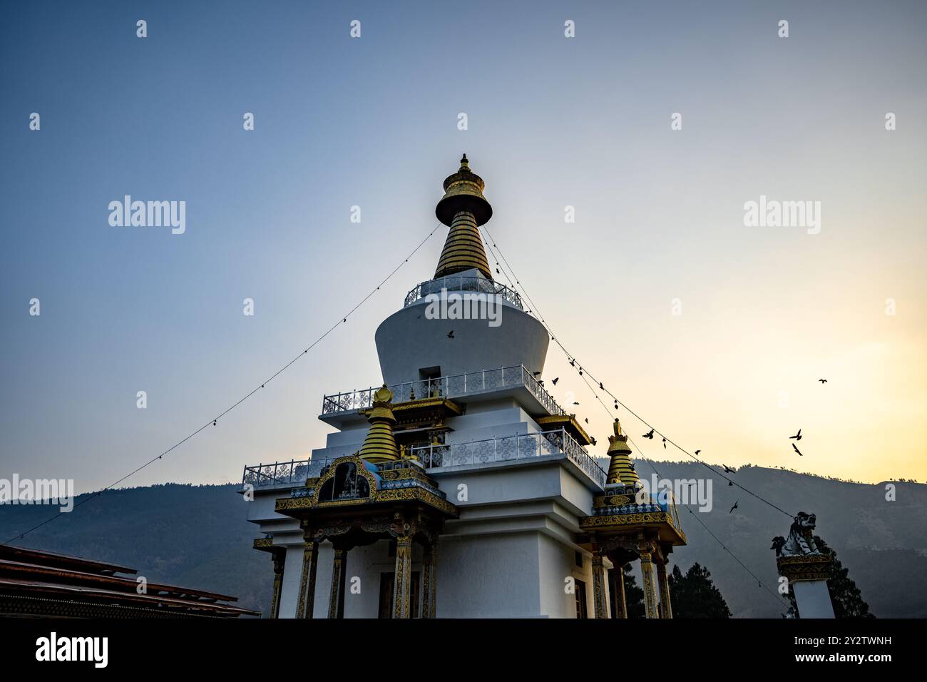 The Memorial Stupa Chorten, a Tibetan Buddhist temple site in Thimphu ...