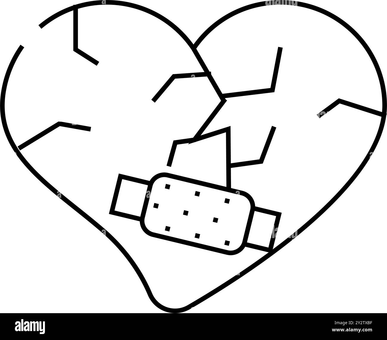 heart treatment after divorce line icon vector illustration Stock ...