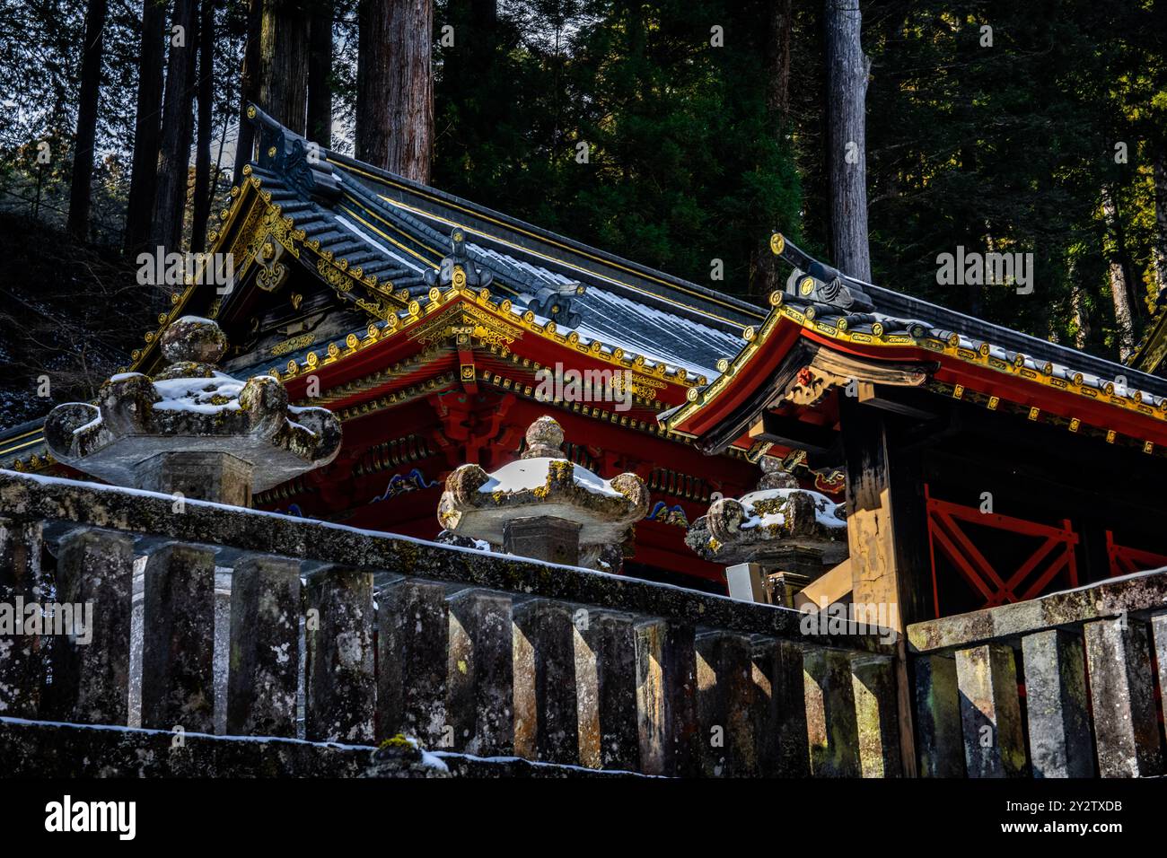 Ancient ornate shinto buddhist temple, traditional stone japanese ...