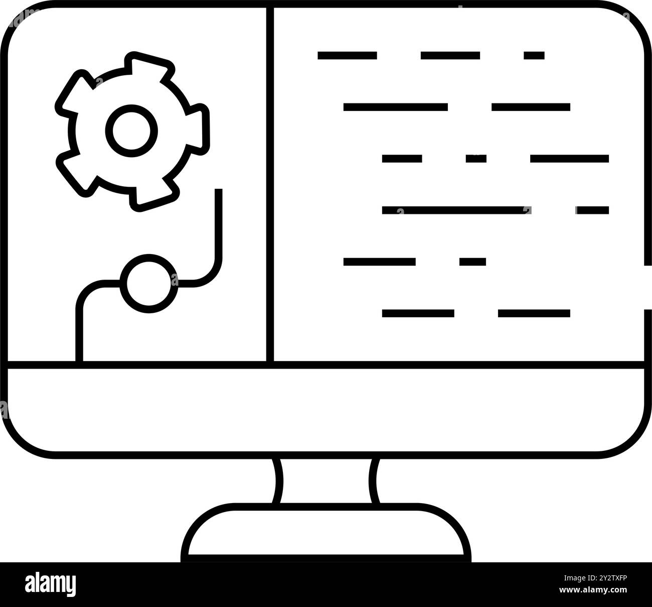data processing line icon vector illustration Stock Vector Image & Art ...