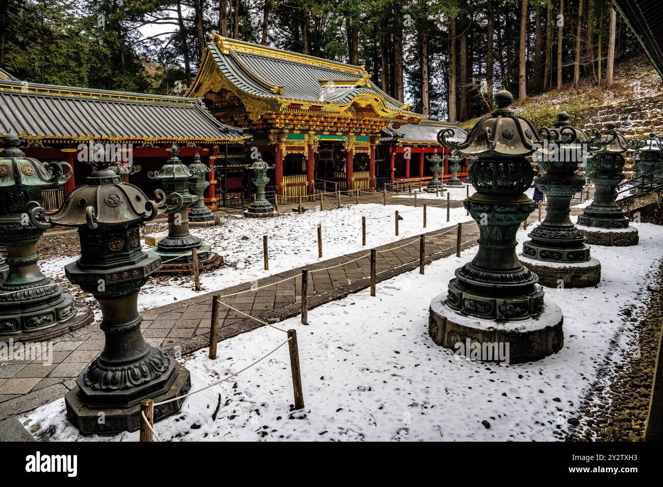 Ancient ornate shinto buddhist temple, traditional stone japanese ...