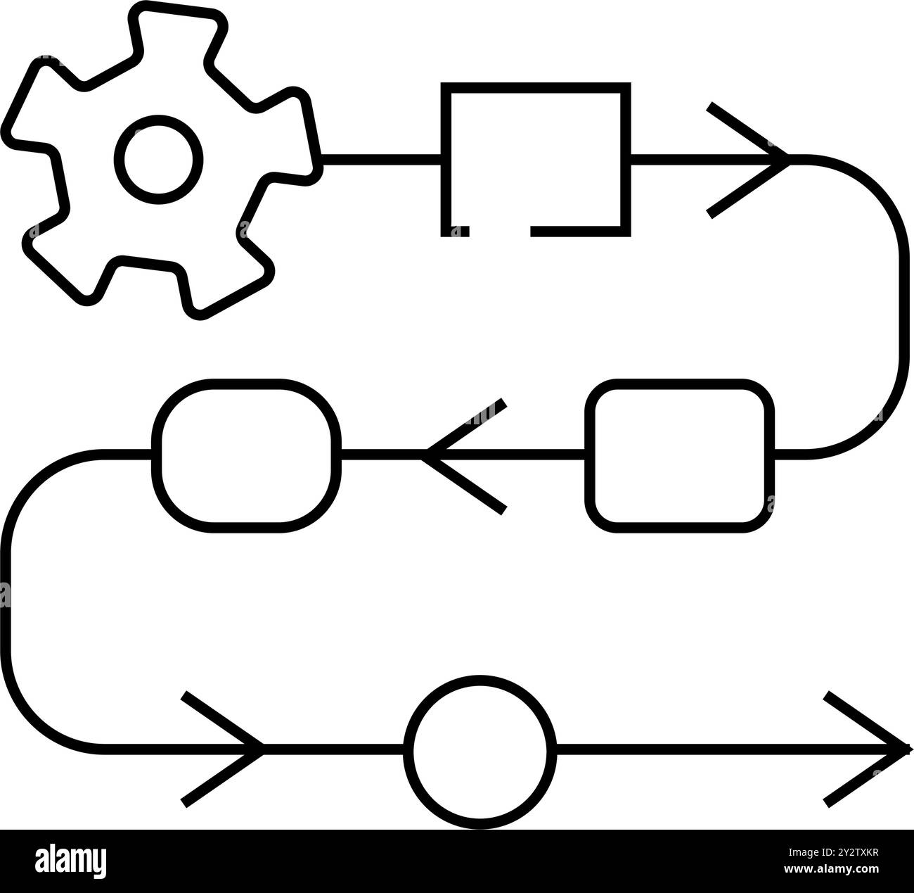 production stages at enterprise line icon vector illustration Stock ...