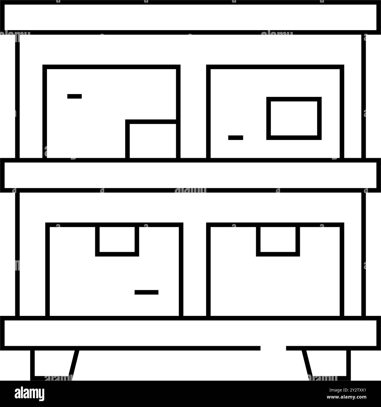 warehouse shelves line icon vector illustration Stock Vector Image ...