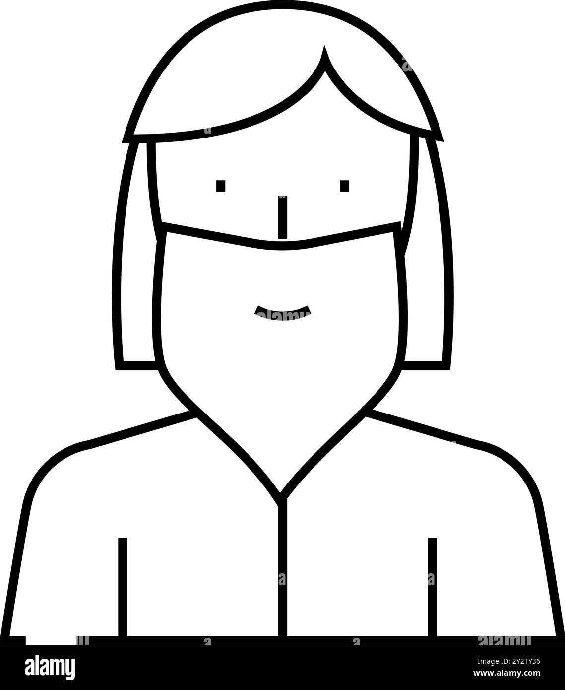 bearded madam line icon vector illustration Stock Vector Image & Art ...