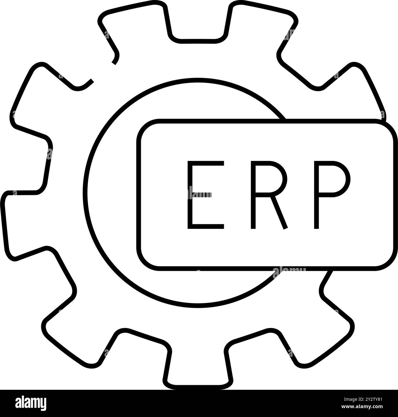 Erp Working Processing Line Icon Vector Illustration Stock Vector Image And Art Alamy