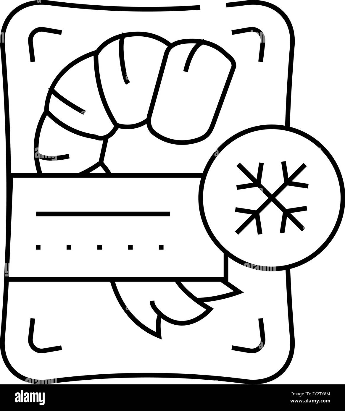 shrimp frozen seafood line icon vector illustration Stock Vector Image ...