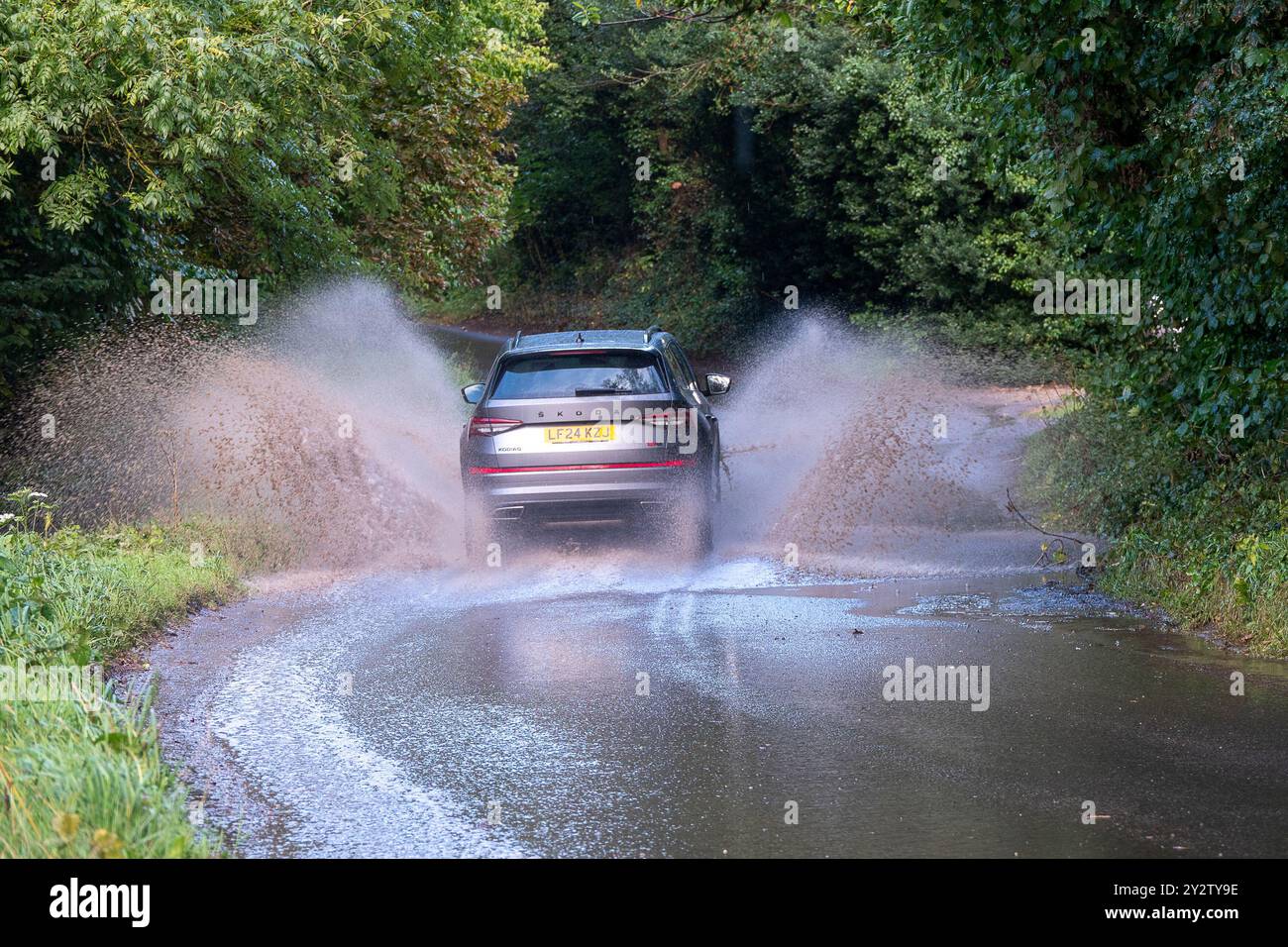 Tuesley Lane, Godalming. 11th September 2024. Isolated thunderstorms ...