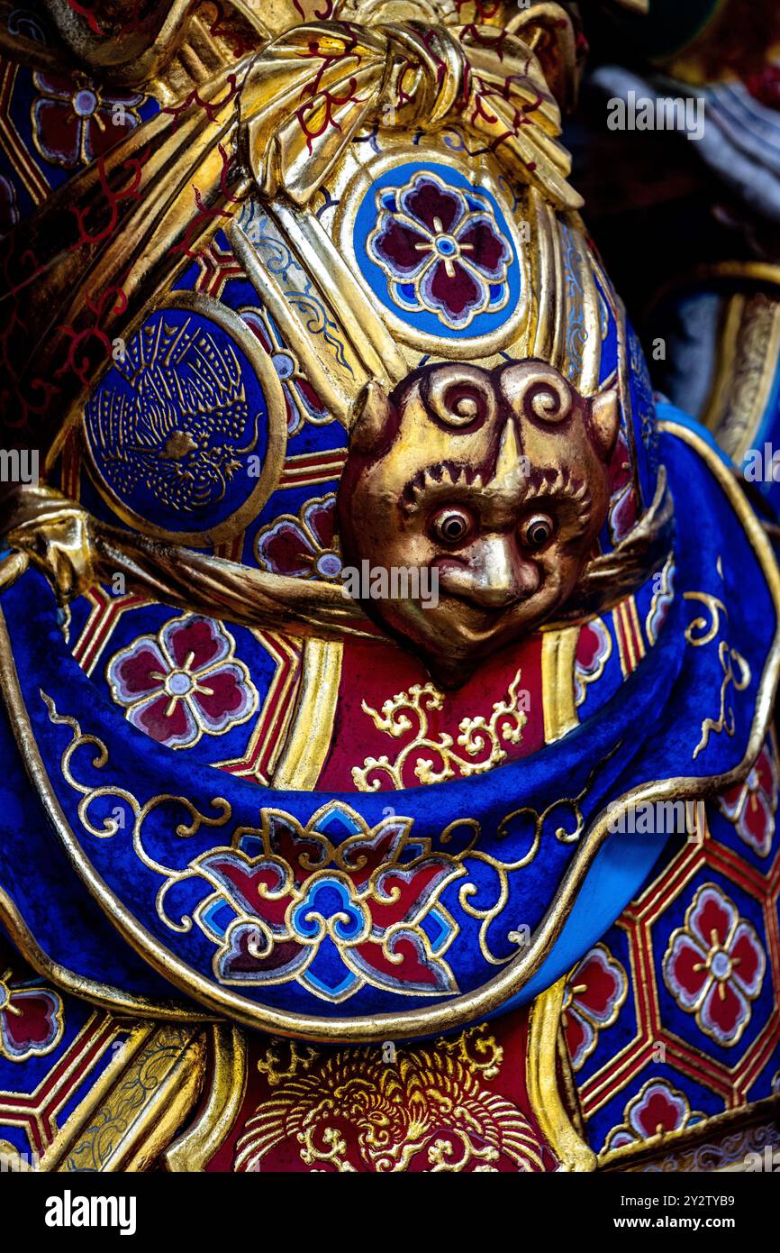 An Intricate ornate ancient Guardian statue at Yomeimon Gate at ...