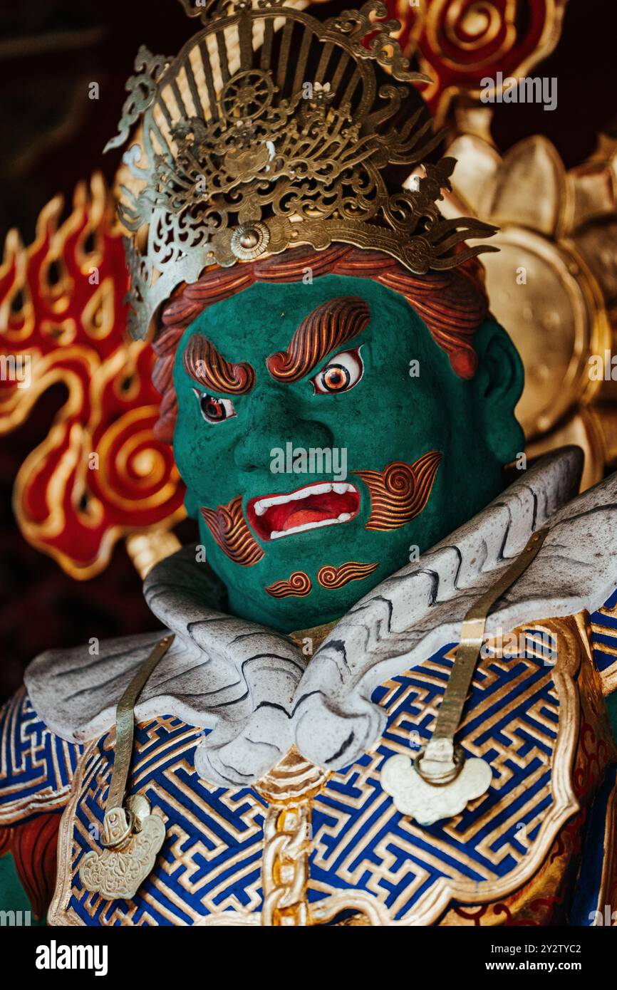 The Green faced figure called Jikokuten, the Guardian of the Nation at ...