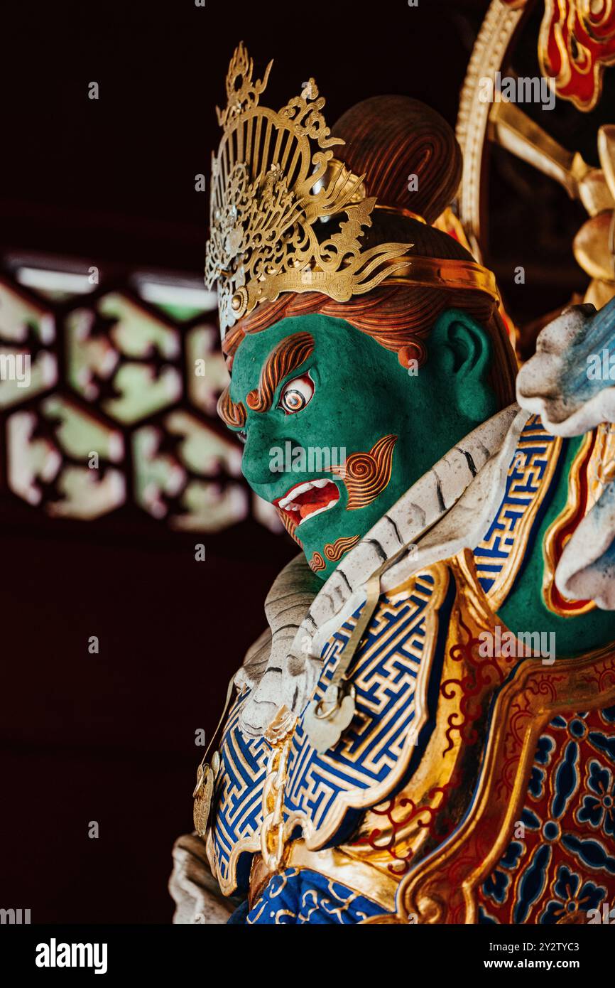 The Green faced figure called Jikokuten, the Guardian of the Nation at ...