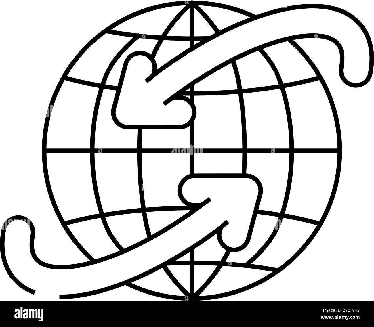international company globalization arrow line icon vector illustration ...