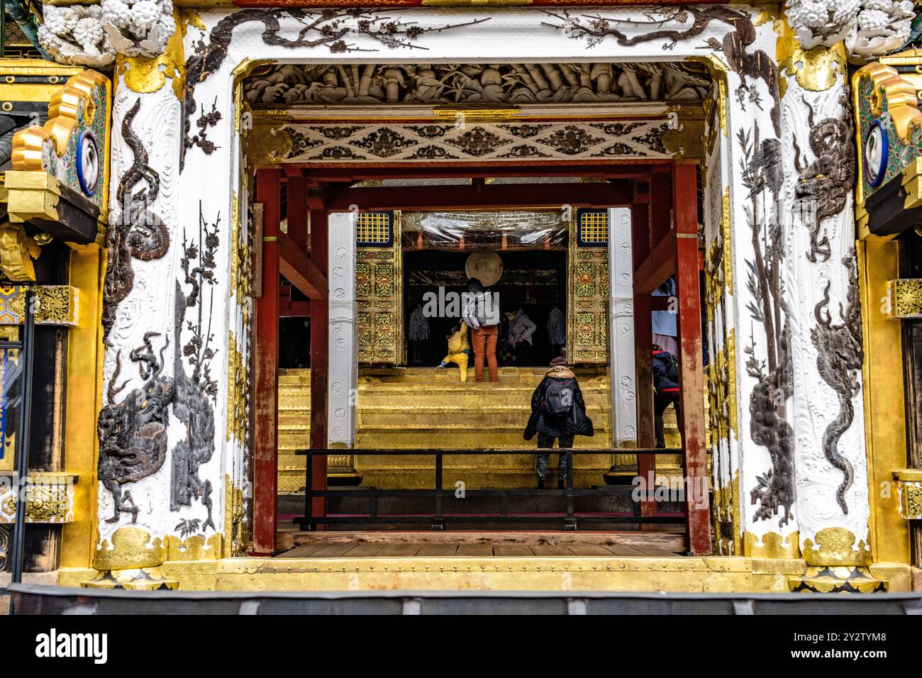 The Tourists and Buddhist Shinto worshipers at the ancient ornate ...