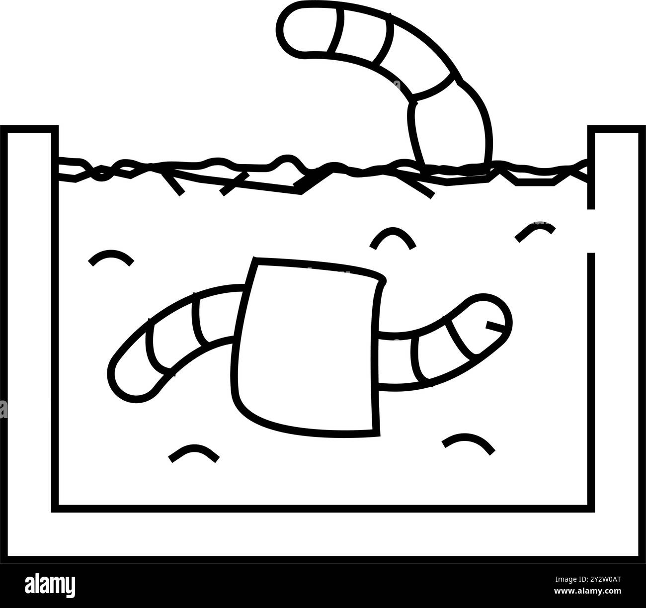 worms in ground line icon vector illustration Stock Vector Image & Art ...