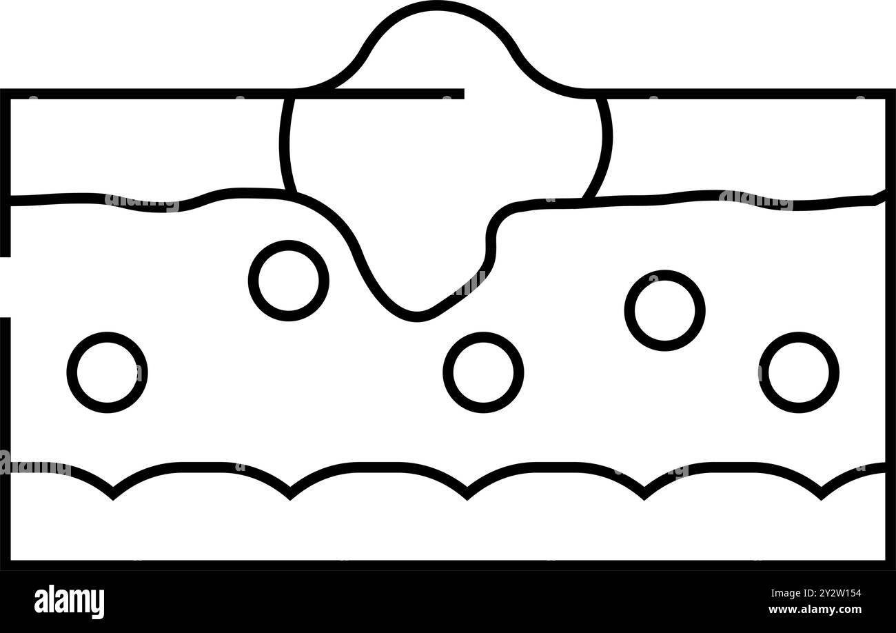 abstract problem skin disease line icon vector illustration Stock ...