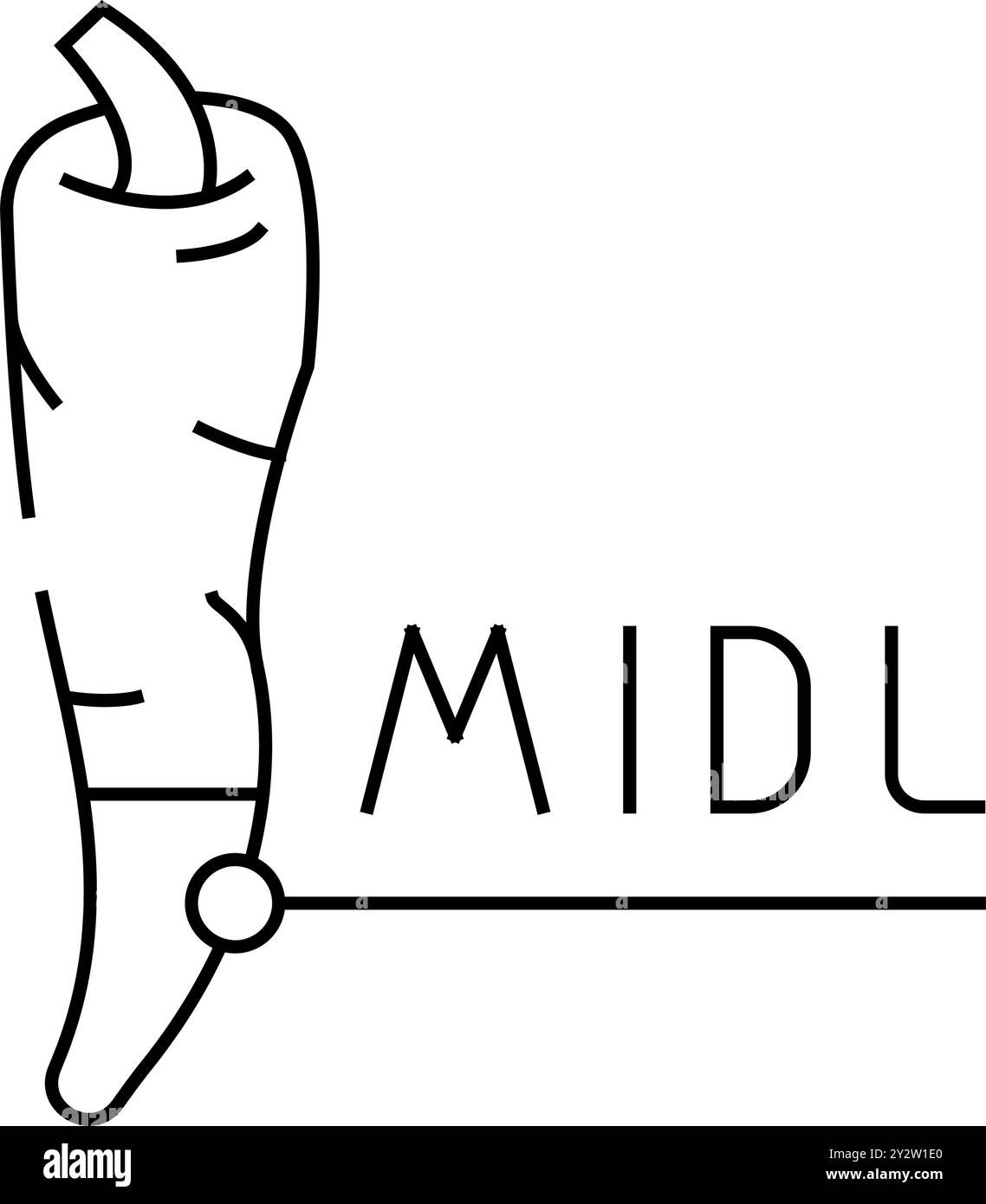 middle spice pepper line icon vector illustration Stock Vector Image ...