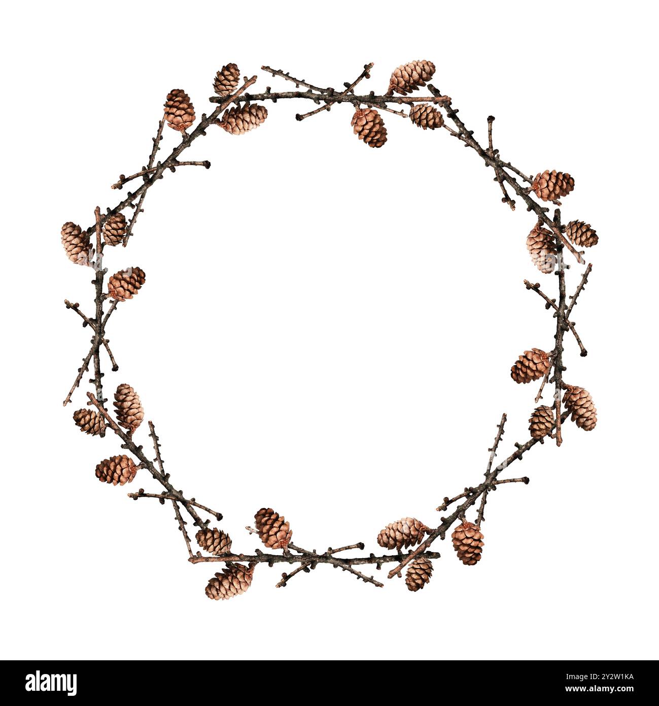 Botanical christmas frame tree Cut Out Stock Images & Pictures - Alamy