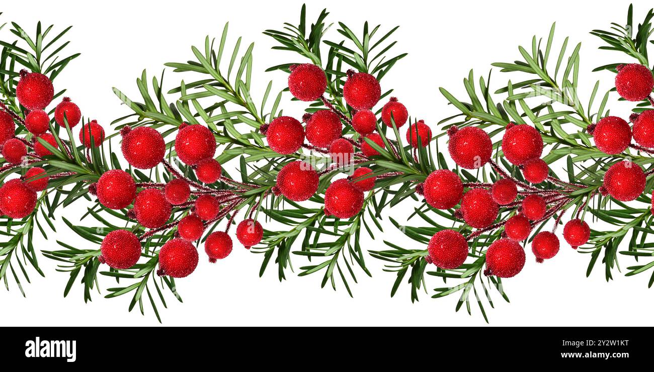 Seamless garland with realistic fir tree branches hi-res stock ...