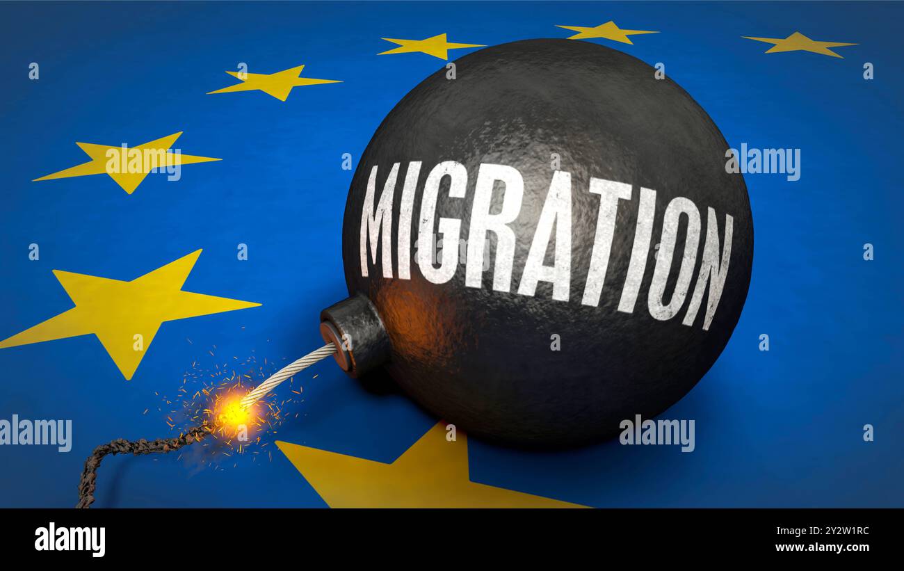 Migration in die EU als tickende Zeitbombe Symbolbild zum Thema ...