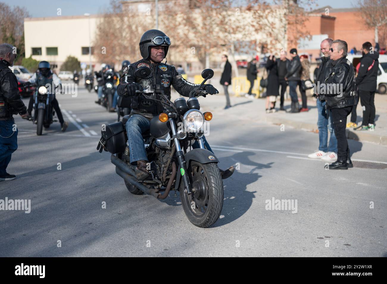 Black Harley Davidson custom from a crew Stock Photo - Alamy