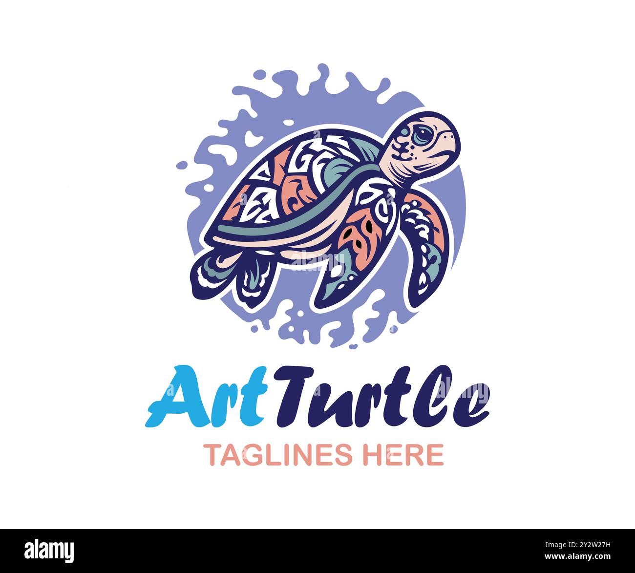 abstract sea turtle graphic art design concept. vector illustration ...
