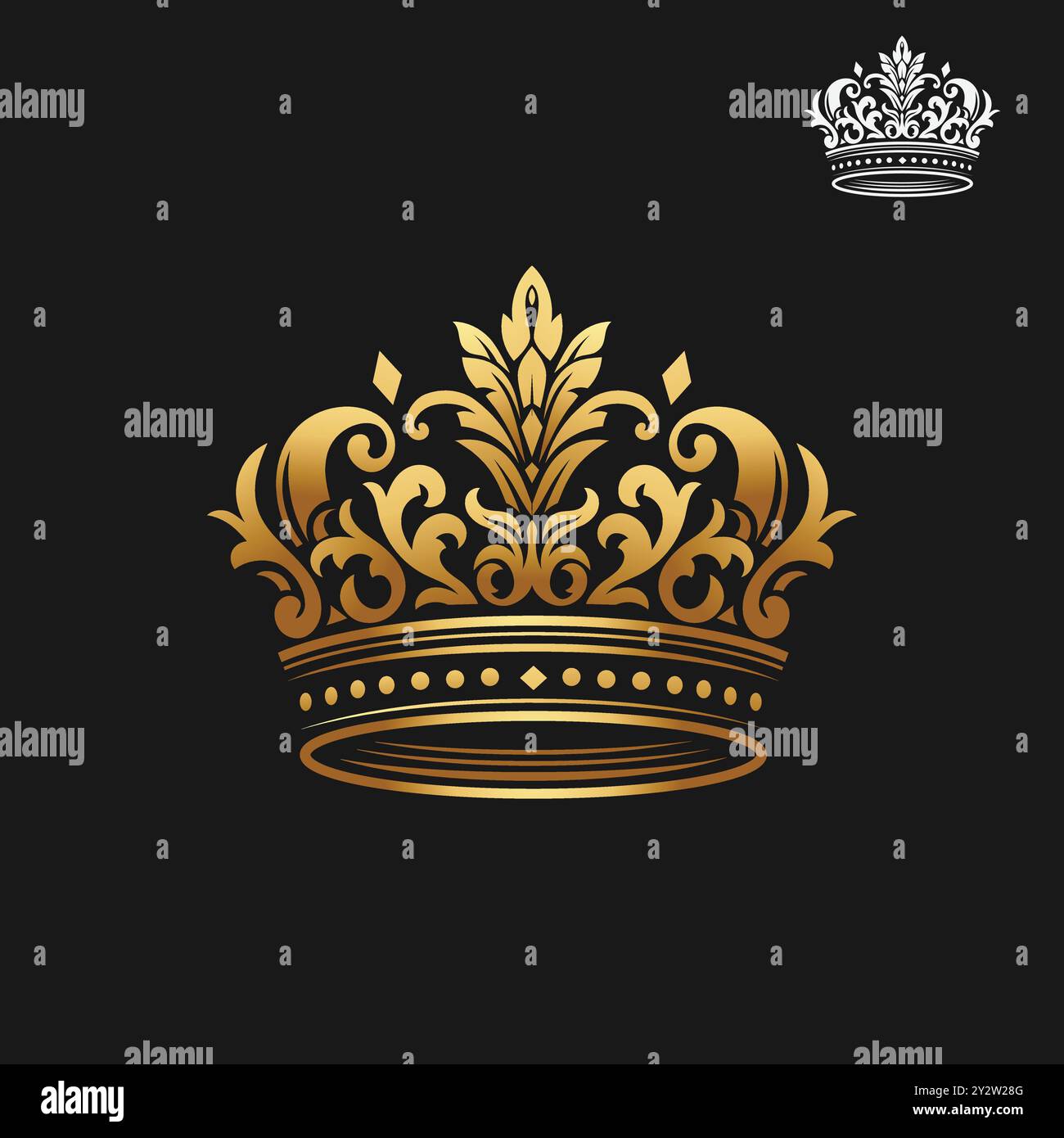 classic golden crown isolated on black background vector illustration ...
