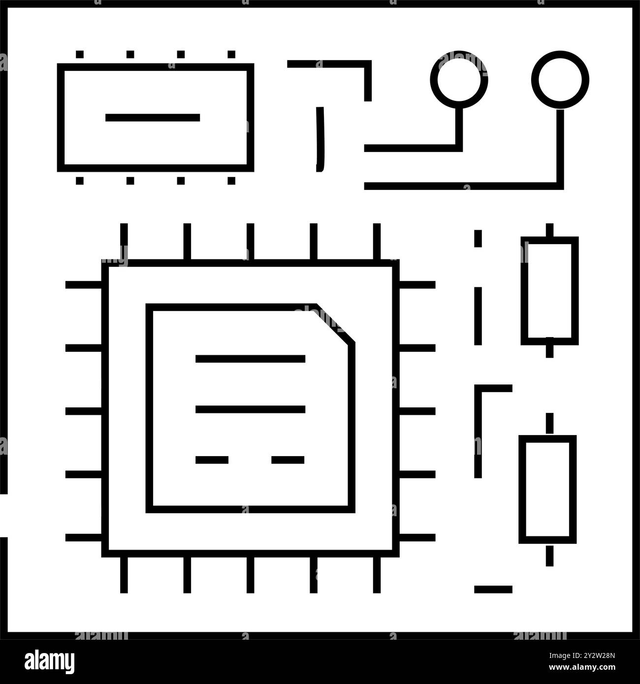cpu board line icon vector illustration Stock Vector Image & Art - Alamy