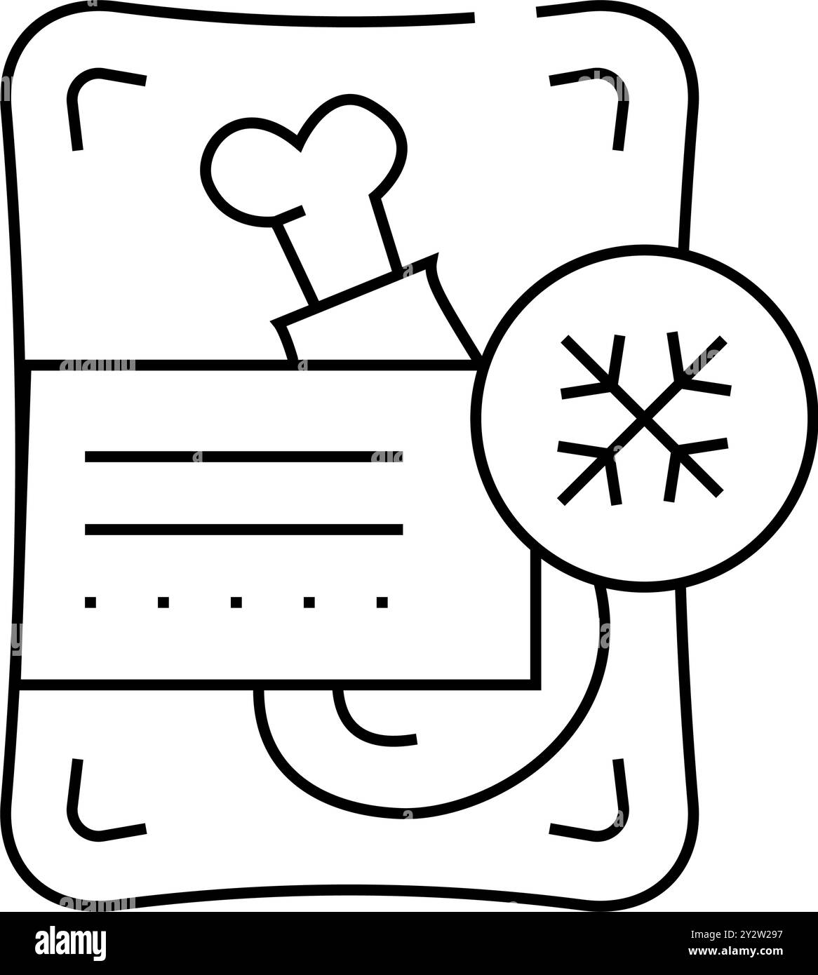 chicken meat frozen food line icon vector illustration Stock Vector ...