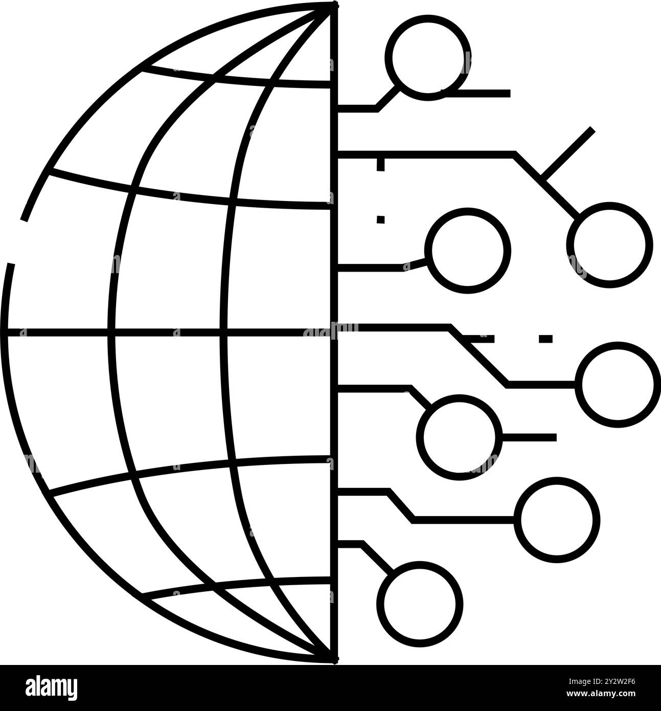 digitalization global business line icon vector illustration Stock ...