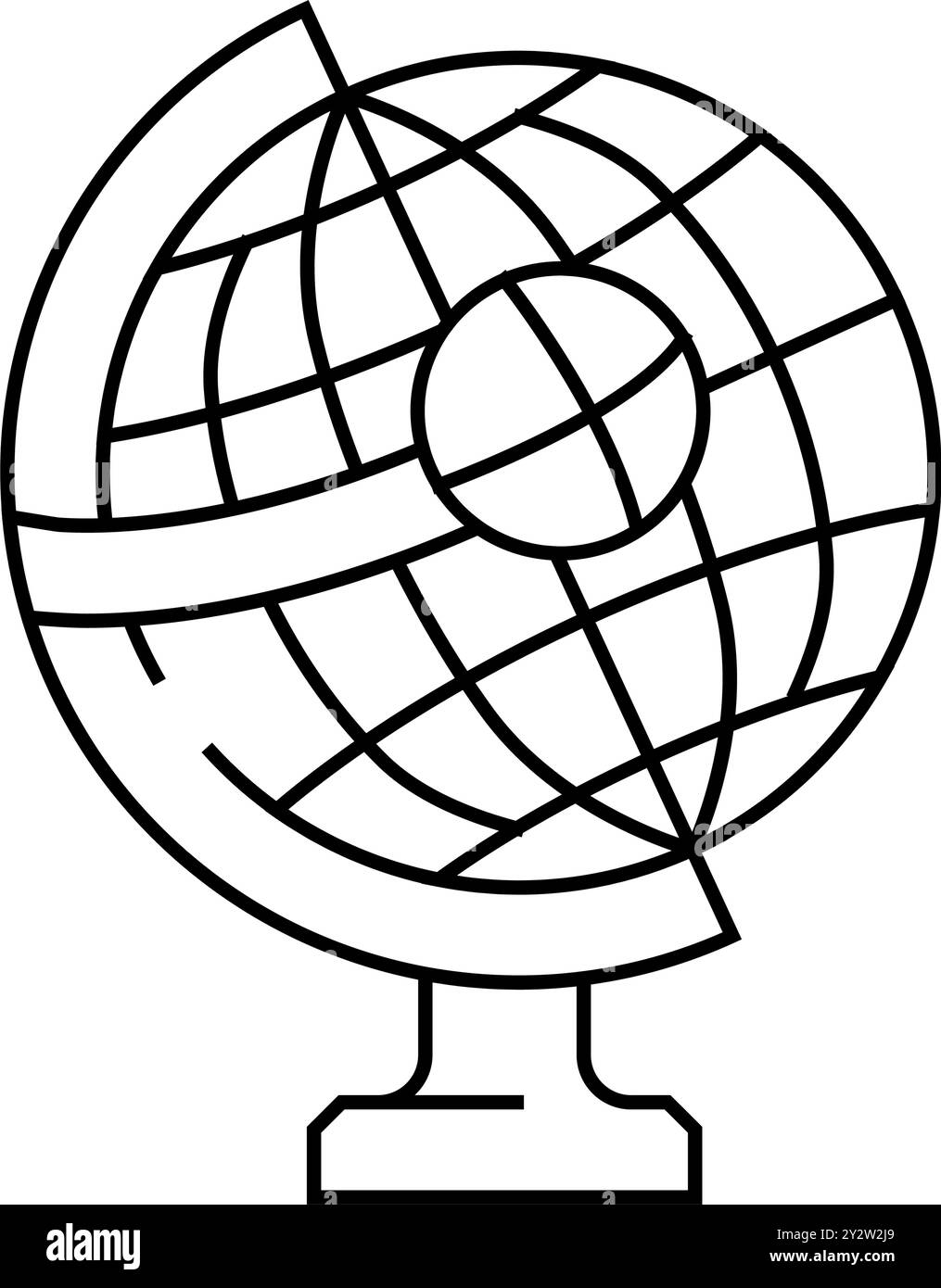 globe for researching business globalization line icon vector ...
