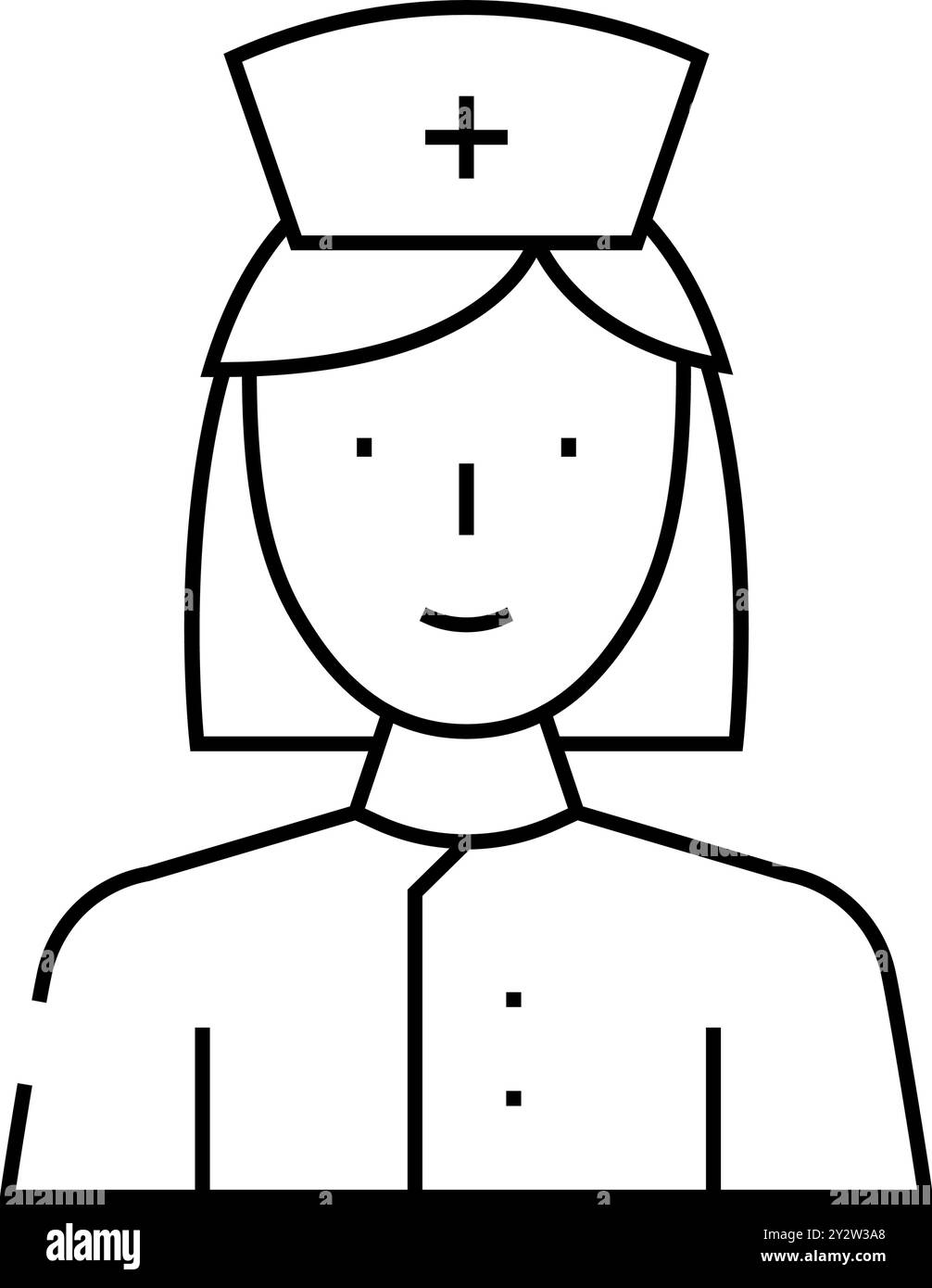nurse medical worker line icon vector illustration Stock Vector Image ...