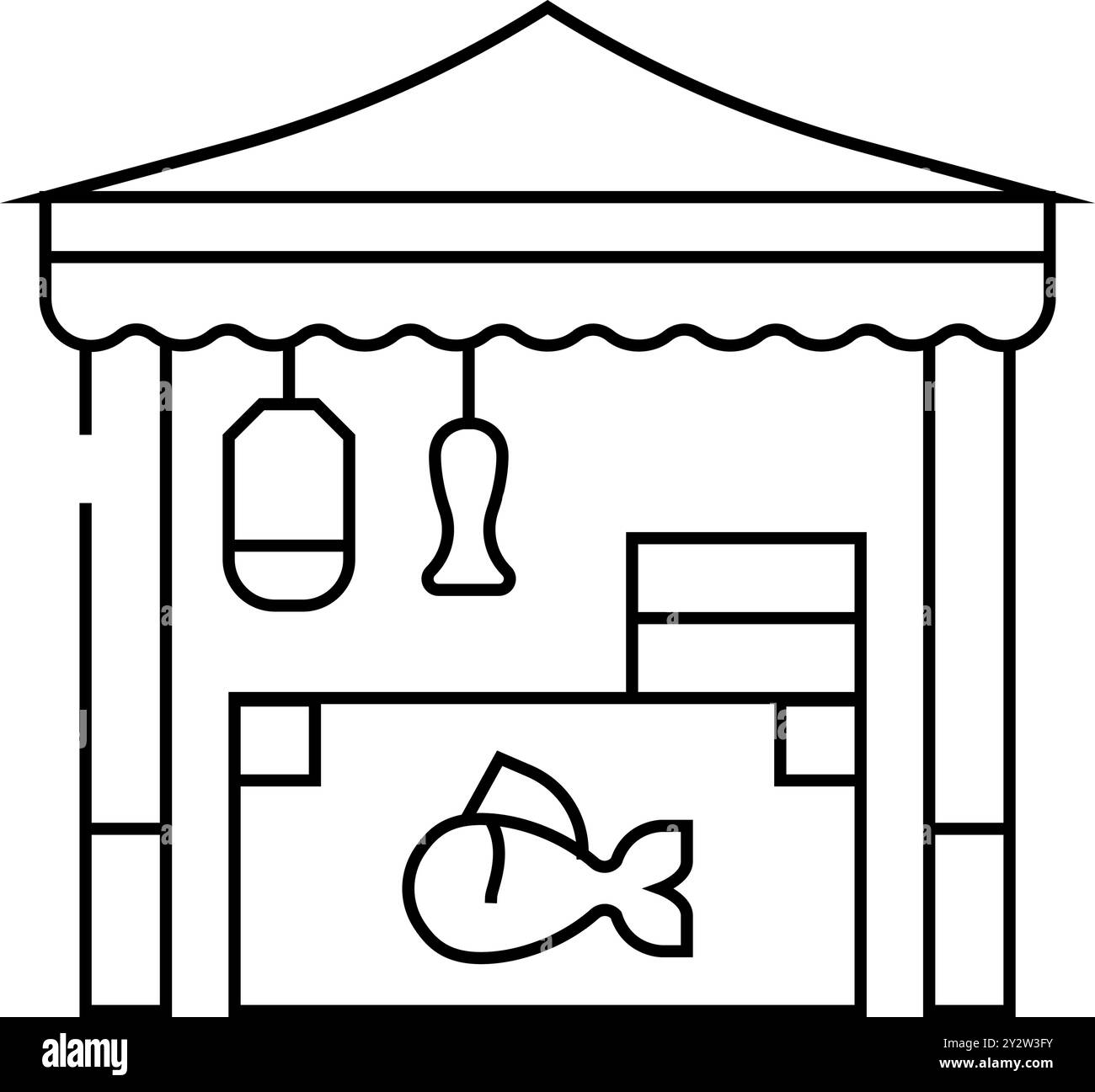 seafood market line icon vector illustration Stock Vector Image & Art ...