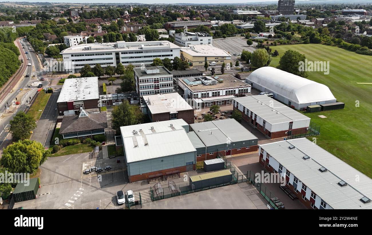 An Aerial view of Sir Henry Floyd Grammar School, Aylesbury Stock Photo ...