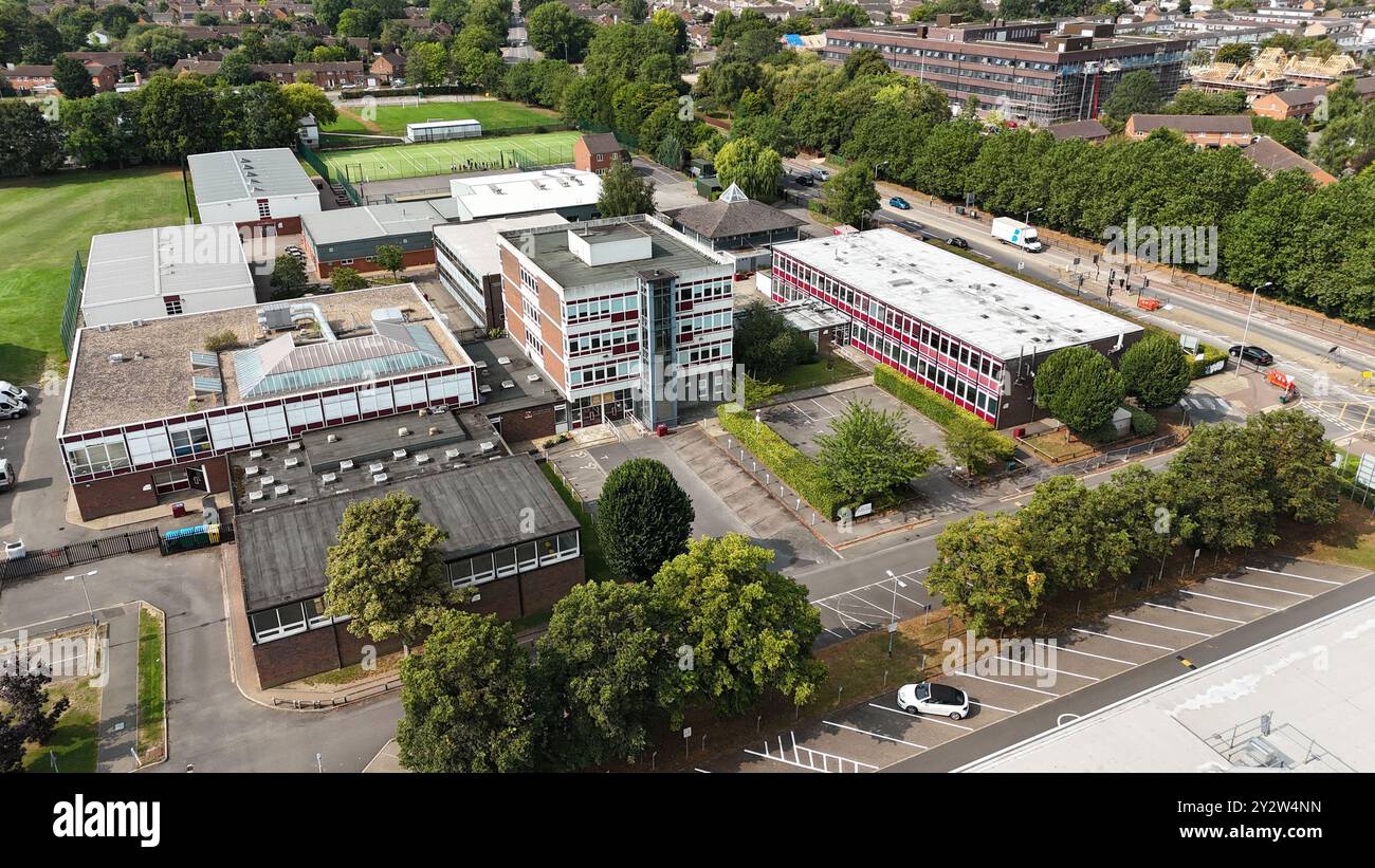 An Aerial view of Sir Henry Floyd Grammar School, Aylesbury Stock Photo ...