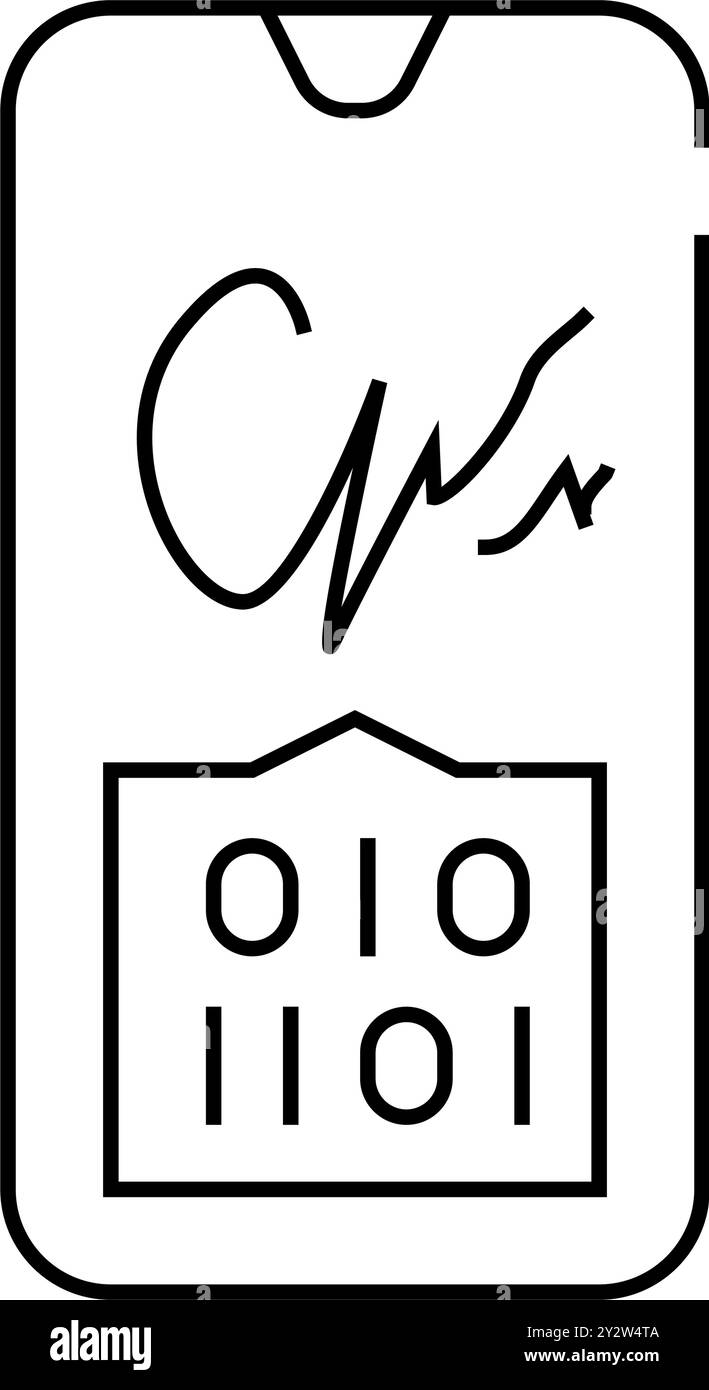digital signature line icon vector illustration Stock Vector Image ...