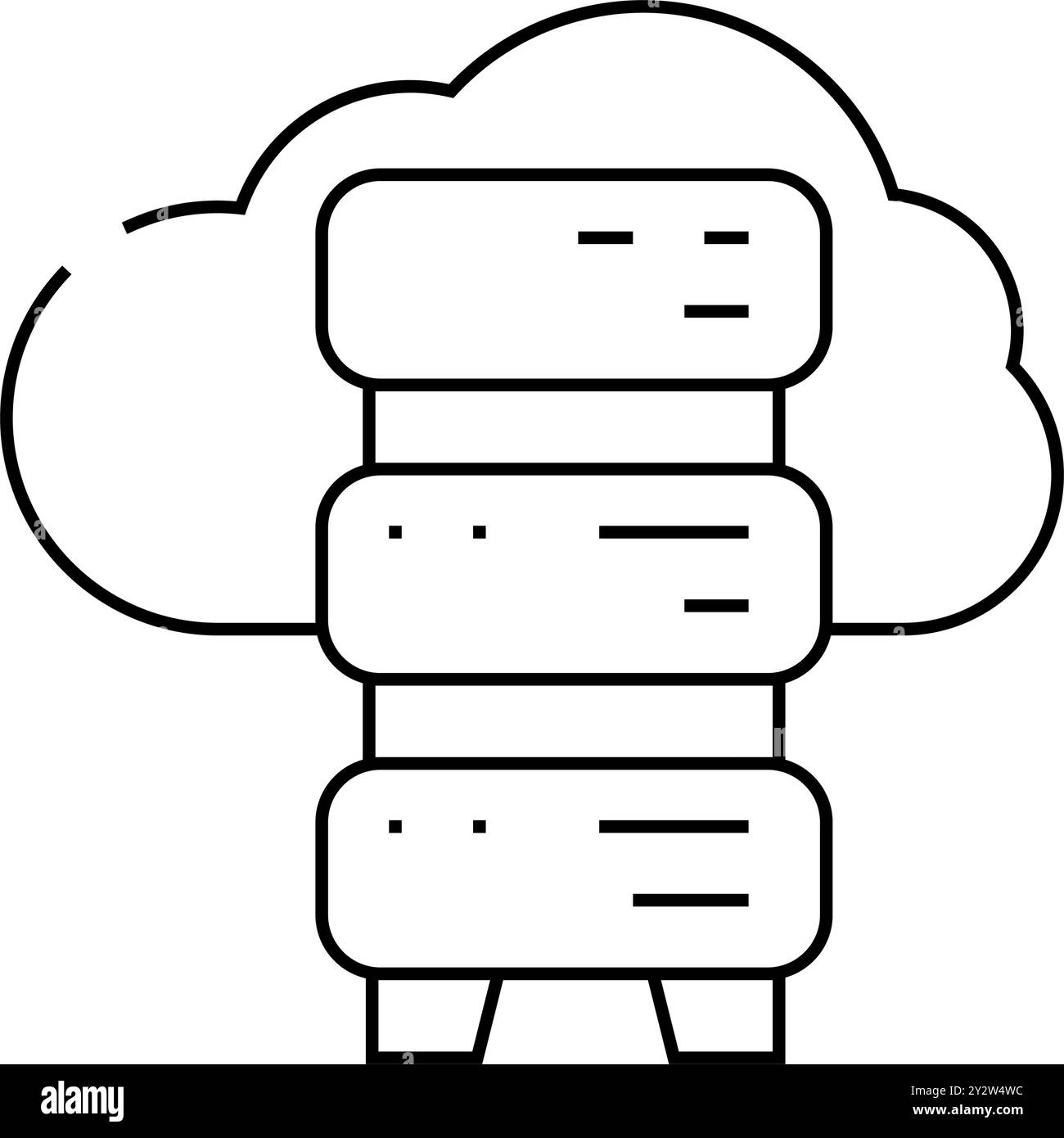 saas software and data center line icon vector illustration Stock ...