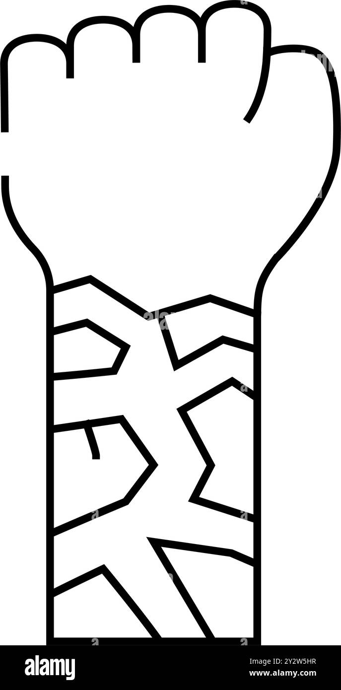 Ichthyosis Skin Disease Line Icon Vector Illustration Stock Vector